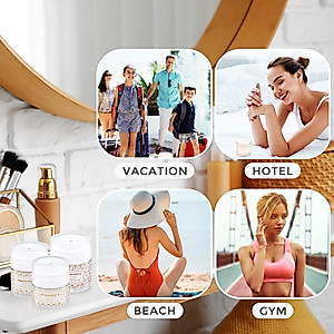 3pcs Airless Pump Jars for Lotions and Creams, 0.5/1/1.7oz Airless Cosmetic Pump Container, Cream Jar Vacuum Bottle Dispenser, Refillable Airless Pump Bottles for Lotions and Creams