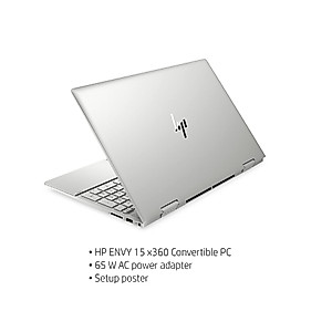 HP 2022 Envy x360 2-in-1 15.6" FHD Touchscreen Laptop, Intel Core i5-1135G7, 32GB RAM, 1TB PCIe SSD, Backlit Keyboard, Iris Xe Graphics, HD Webcam, Win 11 Pro, Silver, 32GB Snow Bell USB Card
