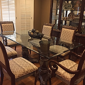 Fab Glass and Mirror 24" X 36" Inch Rectangle 3/8" Thick Tempered Beveled Edge Polish Radius Corners Glass Table Top, Clear