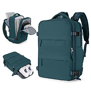 wepadre Women's Laptop Backpack, A-peacock Blue, 15.6in