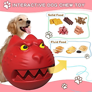 bobosogo Dog Toys for Aggressive Chewers, Squeaky Dog Chew Toys for Large Breed, Tough Indestructible Interactive Chew Toys for Medium Large Dogs (Red)