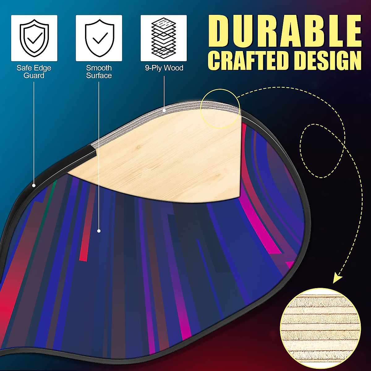 DULCE DOM Pickleball Paddles Set of 4, USAPA Approved Pickleball Paddles Rackets Set, 4 Lightweight Paddles with 4 Pickle Balls and Portable Bag for Beginners Indoor Outdoor Sports