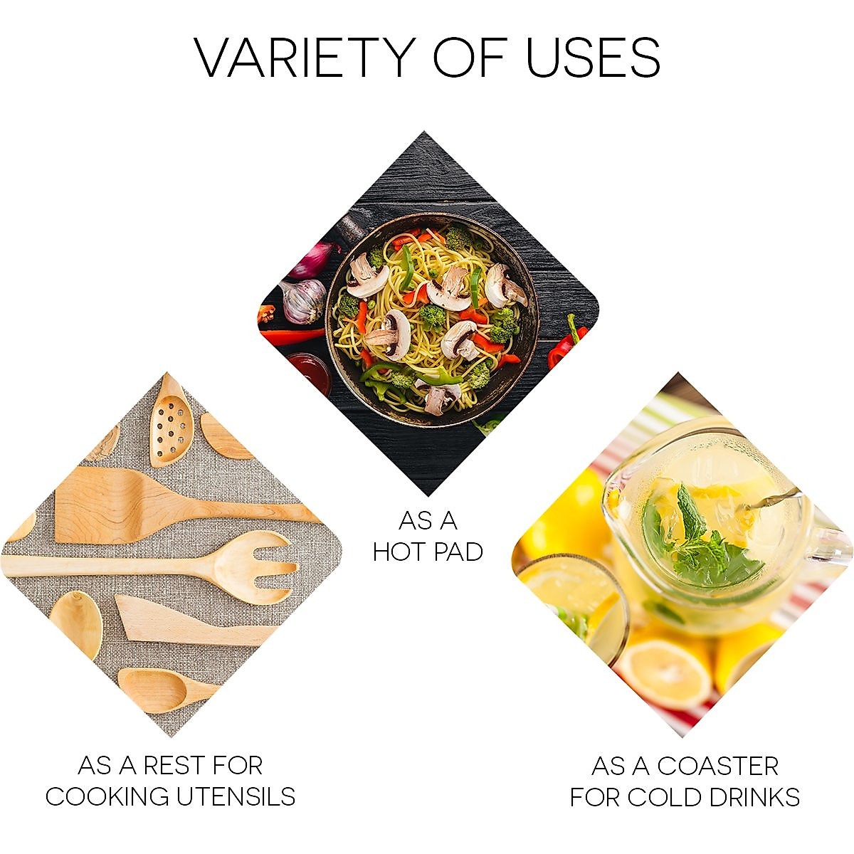 Modgy Silicone Trivets for Hot Dishes, Pots, Pans Decorative for Kitchen Counter-Tops Heat Resistant Pad Utensil Rest Mat Coaster, Kookin