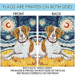 Toland Home Garden 102650 Van Growl-Brittany Dog Flag 28x40 Inch Double Sided Dog Garden Flag for Outdoor House Brittany Flag Yard Decoration
