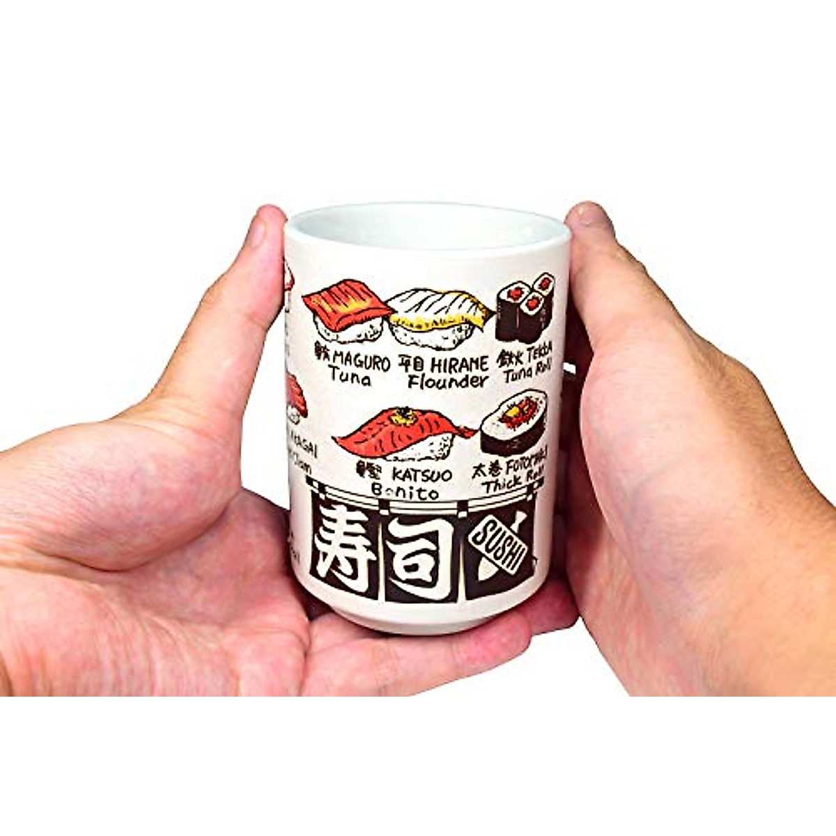 Japanese Yunomi Sushi Tea Cup Mino Ware, Sushi Print