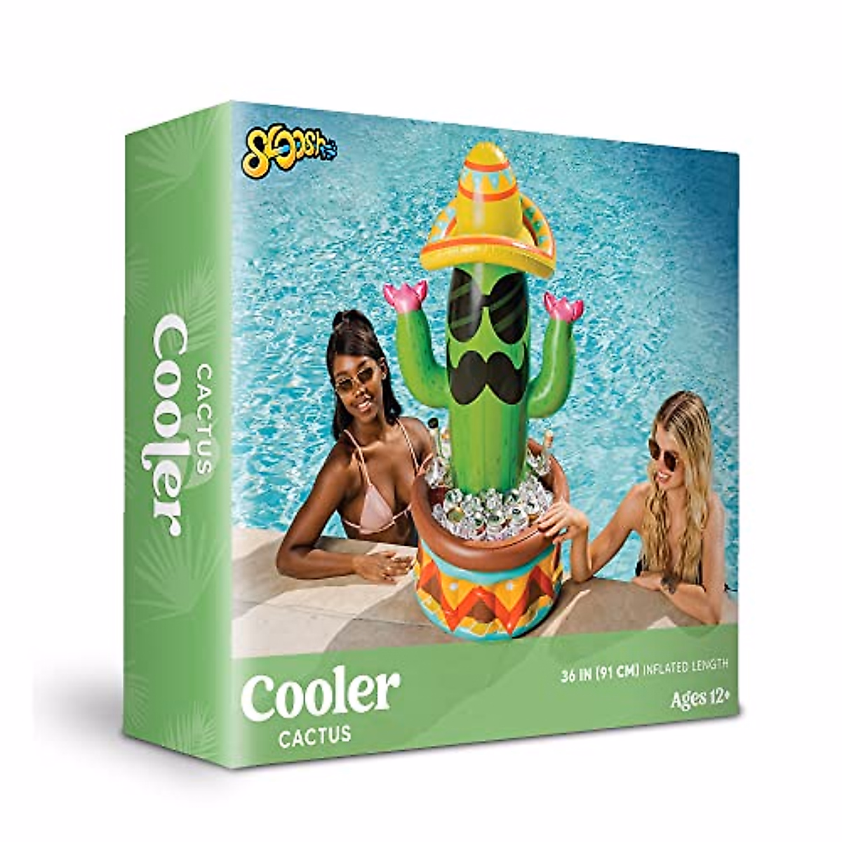 JOYIN 36" Inflatable Cactus Cooler with Sombrero Hat for Fiesta, Cinco de Mayo Party Supplies, Inflatable , Pool Party Decoration
