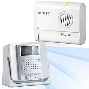 Bed Alarm Caregiver Pager with Wireless Motion Sensor Alarm Indoor Fall Prevention for Elderly Monitoring Seniors Dementia Patients Seniors Home Door Chime