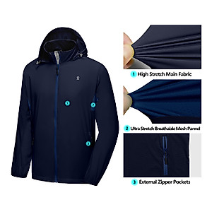 Little Donkey Andy Men's UPF 50+ Jacket Sun Protection Breathable, Quick-Dry Summer Shirts Lightweight Packable for Running Hiking (Outer Space M)