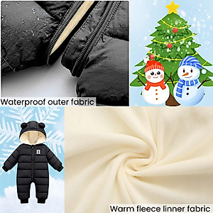 Ohrwurm Hooded Puffer Jumpsuit for Baby Boys Girls Long Sleeve Winter Romper Warm Snowsuit Coat Down Jacket 0-6 Months Black