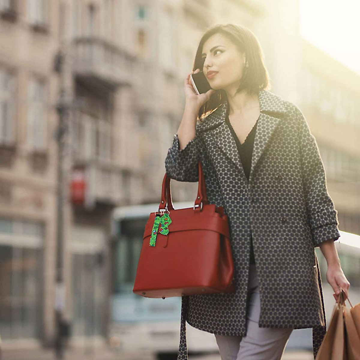 12Pcs Portable Lipstick Holder Keychain Neoprene Keyring Holder Lip Balm Case Pouch for Christmas