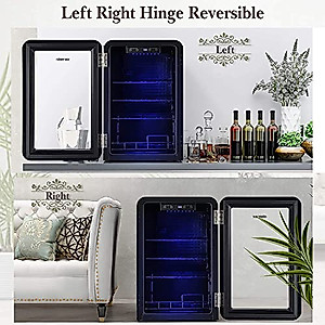 Merax 24 Bottle Retro Wine Cooler - Quiet Counter Top Wine Chiller, Freestanding Wine Refrigerator with Digital Display (24 Bottles-Black)