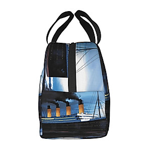 Titanic Lunch Bag for Men Women Tote Insulated Cooler Bags Reusable Lunch Box 8.5x5 Inch for College Work Office Picnic