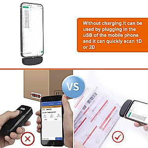 2D Cell Phone Barcode Scanner,Alacrity QR Barcode Reader Scanner Module Scanner with Auto Sensing Type-C Cell Phone Screen Barcode Scanner Scan