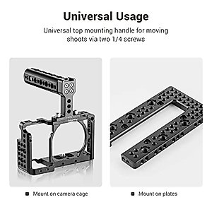 SmallRig Camera Top Handle Cheese Handle Grip with Built-in Shoe Mount for Camera Rig, Camera Cage 1638B