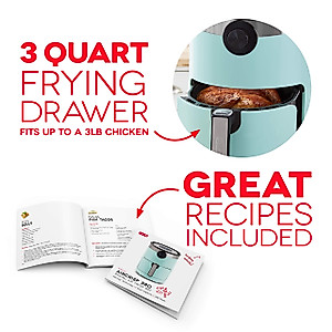 Dash DMAF360GBRD02 Aircrisp® Pro Digital Air Fryer + Oven Cooker with Digital Display + 8 Presets, Temperature Control, Non Stick Fry Basket, Recipe Guide + Auto Shut Off Feature, 3qt, Red