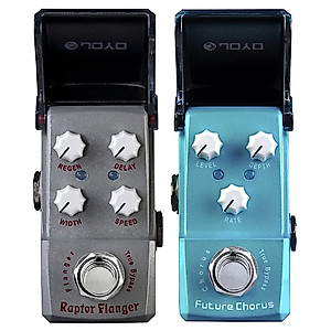 JOYO JF-327 Mini Pedals Raptor Flanger Bundle with JF-316 Future Chorus for Electric Guitar Effects Ironman Series