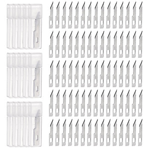 HARFINGTON 40pcs Exacto Knife Blades #3 Hobby Knife Replacement Blades Spare Precision Exacto Blades Hobby Knife Blade Refills for DIY, Art, Cutting, Carving, Scrapbooking, Stencil