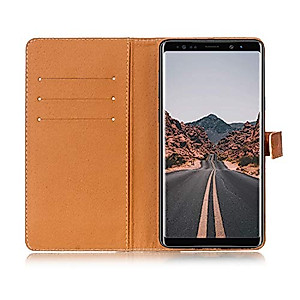 YHB Case for Galaxy Note 9, Smiling Snowman with Red Scarf and Top Hat Leather Wallet Flip Case Credit Card Holder Stand Shockproof Protector TPU Cover for Samsung Galaxy Note 9