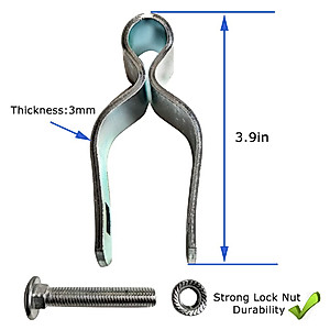 4 Pack 1-3/8inch Chain Link Fence Frame Gate Post Hinge/Galvanized Steel Zinc Plated Pipe Gate Hinge, Nut/Bolt Included