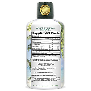 Tropical Oasis Liquid Calcium Magnesium - Natural Formula w/Support for Strong Bones - Liquid Vitamins w/Calcium, Magnesium & Vitamin D - up to 96% Absorption by The Body. - 32oz, 64 Serv.