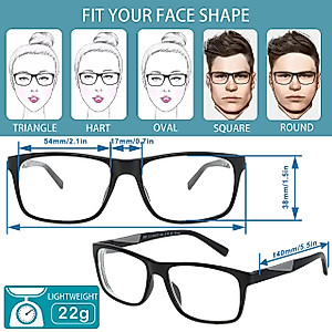 JCUANGR Distance Nearsighted Glasses For Men,Women Near Sighted Vision Driving Farsighted Eyeglasses,Lentes De Miopia Para Hombre,Mens Nearsight See Far Sight Blue Light Computer Eye Glass -1.5