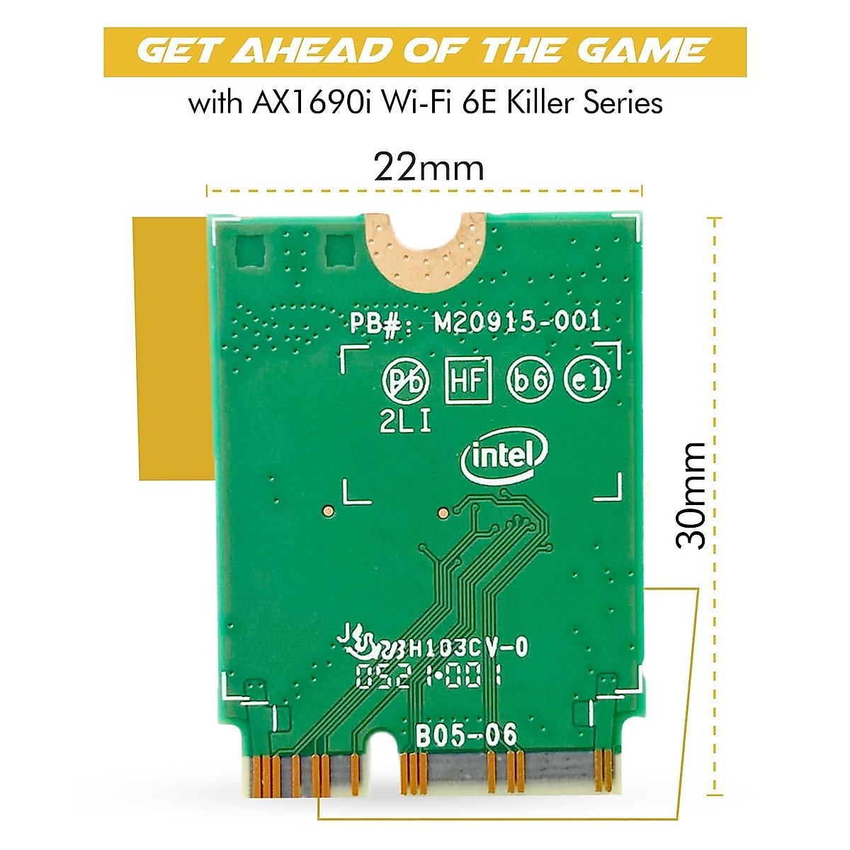 HighZer0 Electronics AX1690i Killer Series Upgraded WiFi 6E Adapter | Gaming WiFi Adapter | CNVio2 M.2 Wifi Card | 3.0 Gbps WiFi for PC | Bluetooth 5.3 Support | Requires Intel 12th+ Gen CPU (AX1690i)