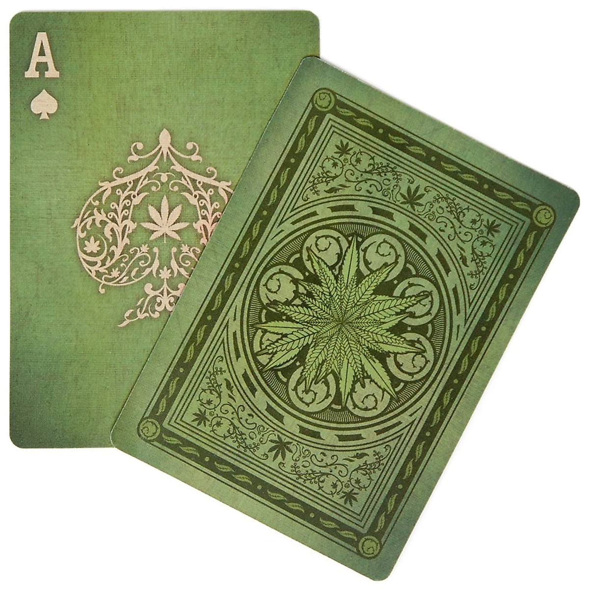 Brybelly Aces High Premium Green Playing Cards, Black Core, Plastic-Coated, Poker Wide Size, Standard Index