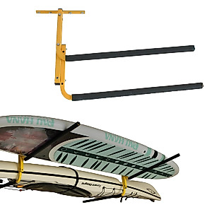 Suspenz Kayak Storage Rack, Ceiling/Under Deck Garage Hanger for 2 Kayaks and SUPs, Yellow, 11-7800