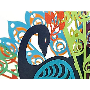 CUTPOPUP Mother's Day Card Pop Up, Birthday 3D Greeting Card (Peacock)