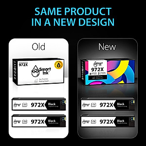 Smart Ink Compatible Ink Cartridge Replacement for HP 972X 972 X (2 Black Pack) to use with PageWide Pro 477dw 577dw 452dw 477dn 452dn 577z 552dw P55250dw Printers