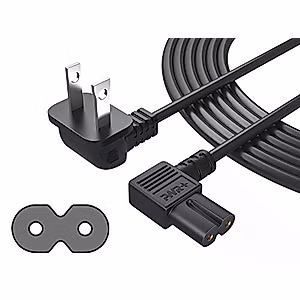 Pwr Extra Long 12Ft AC Wall 2 Slot Tv Power Cord for Samsung LG TCL Sony: 2 Prong AC Wall Plug 2-Slot LED LCD Insignia Sharp Toshiba JVC Hisense Electronics UN65KS8000FXZA UN40J5200AFXZA UL Listed
