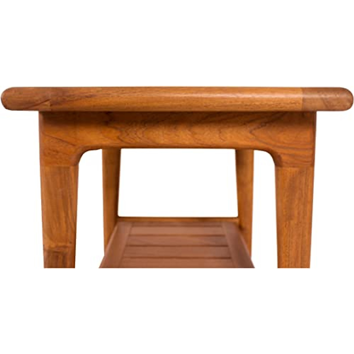 24" Maluku-Bjon Slatted Teak Shower Bench w/Shelf
