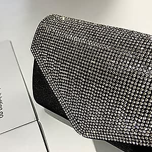 QELEG Women Rhinestone Satin Frosted Evening Wedding Clutch Bag Handbag