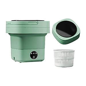 Compact 8 lb Portable Washing Machine for Apartments - Quick Laundry Solution with Timer and Multiple Wash Modes (Green)