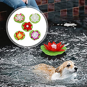 Yardwe Flower Decor 10 pcs LED Floating Pond Light Floating led Floating Flowers Floating Light Led Night Light