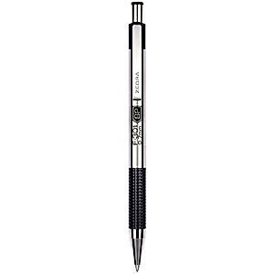 Zebra F-301 Ballpoint Stainless Steel Retractable Pen, Fine Point, 0.7mm, Black Ink, 1-Count