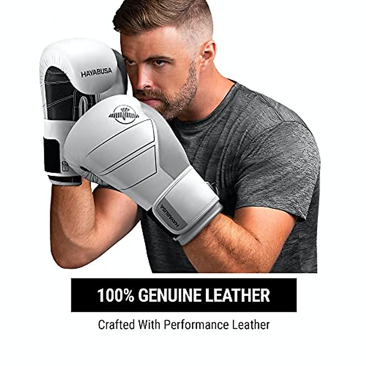 Hayabusa S4 Leather Boxing Gloves for Women & Men - White, 16oz