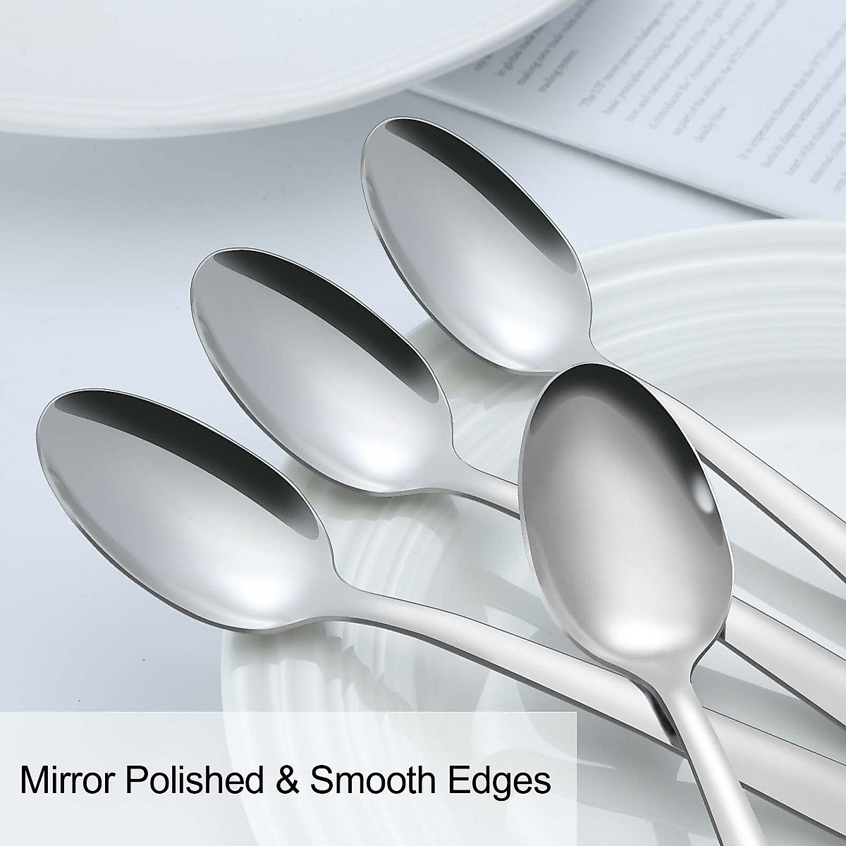 60 Pieces Dinner Forks (7.1 inches) and Teaspoons (6.2 inches), Pleafind Forks Silverware and Teaspoons, Contains 24 Pieces Forks and 36 Pieces Teaspoons, Use for Home, Kitchen, Restaurant