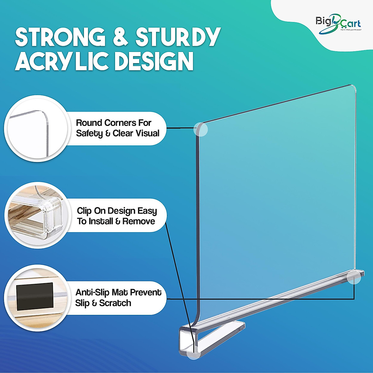 BigBcart Acrylic Shelf Dividers for Closet Organization - Wood Closet Shelf Organizer | Closet Shelf Divider | Closet Dividers for Shelves, Suitable for Wooden or Vertical Shelves (8 Pack)