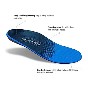 Plantar Fasciitis Feet Insoles Arch Supports Orthotics Inserts Relieve Flat Feet, High Arch, Foot Pain Mens 9-9 1/2 | Womens 11-11 1/2