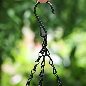 YIKUSH Hanging Planter for Indoor and Outdoor Plants 2 Pack 12inch Flower Pot Plastic Plant Pot with Drainage Hole and Absorbing Tray（Terracotta,with 3 Hooks）