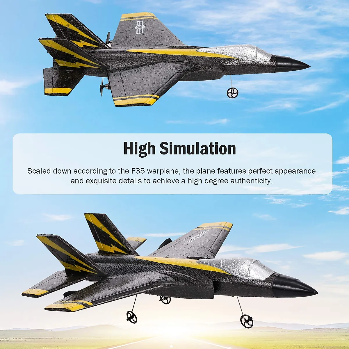 GoolRC FX635 RC Airplane, 2 Channel RC Plane, 2.4Ghz Remote Control Airplane, Ready to Fly Foam Glider with 3 Axis Gyro, Fixed Wing Aircraft Toys for Beginners, Kids and Adults