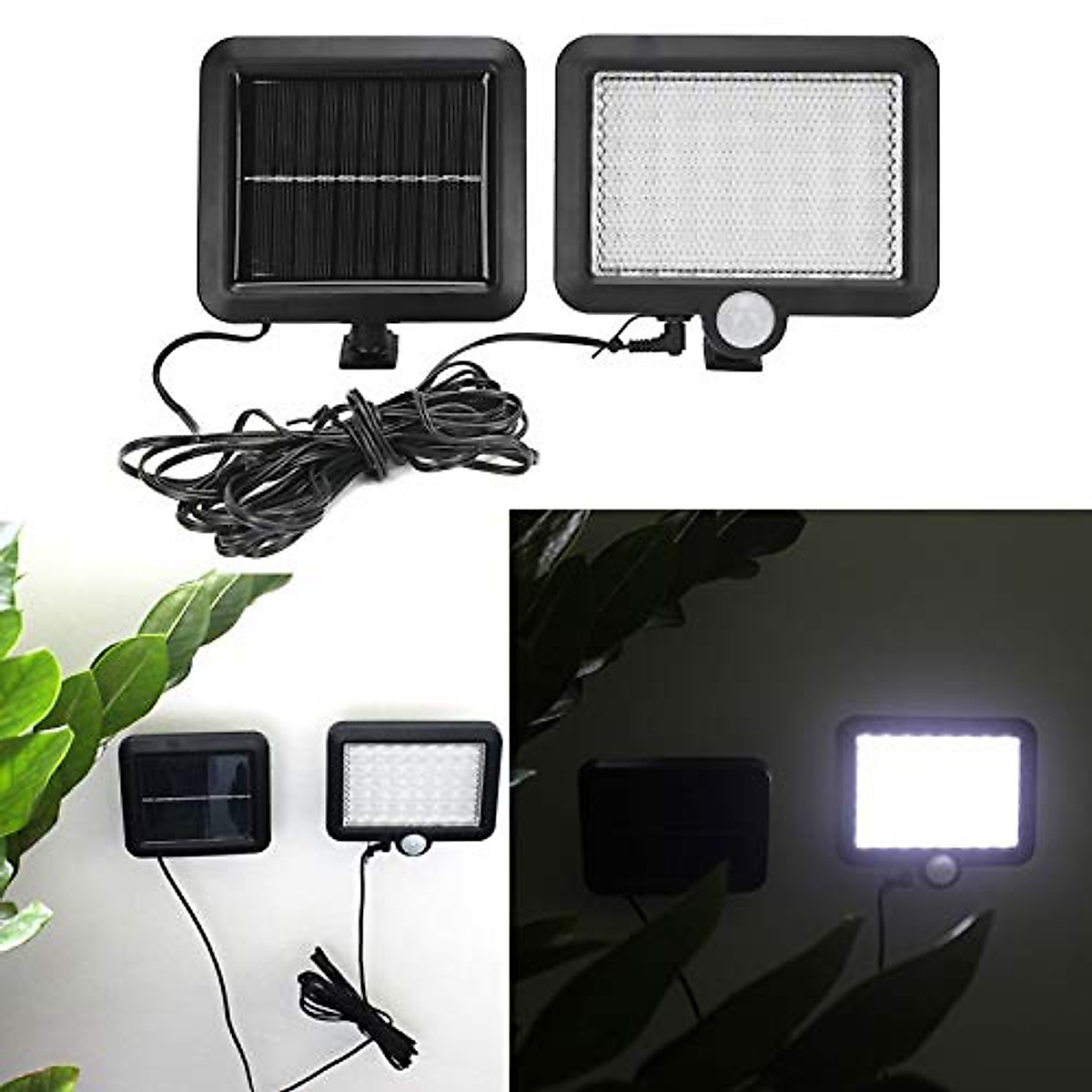 Asixxsix Garden Lamp, Solar ABS Energy Saving Outdoor LED Light, for Garages Home Garden Walls Paths Courtyards