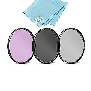 58mm Multi-Coated 3 Piece Filter Kit (UV-CPL-FLD) for Canon Rebel T5, T6, T6i, T7i, T8i, EOS 80D, EOS 90D, EOS 77D, SL3 Cameras with Canon EF-S 18-55mm is STM Lens