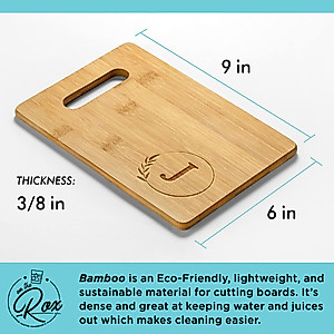 Personalized Cutting Boards - Small Monogrammed Engraved Cutting Board (J) - 9x6 Customized Bamboo Cutting Board with Initials - Wedding Kitchen Gift - Wooden Custom Charcuterie Boards by On The Rox