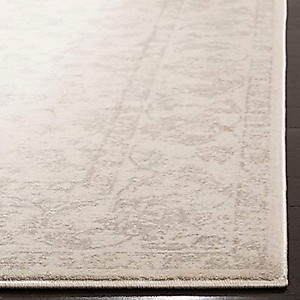 SAFAVIEH Carnegie Collection 3' x 5' Cream / Light Grey CNG621C Vintage Distressed Non-Shedding Living Room Bedroom Accent Rug