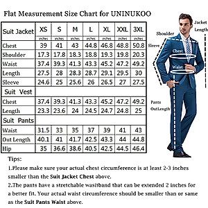Mens 3 Piece Suit Slim Fit Dress Tux Suits for Men Solid Color Wedding Classic Tuxedo Set US Size M Light Blue
