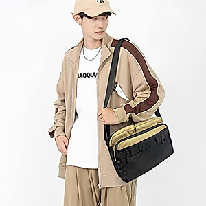 El-fmly Messenger Bag for Men Women, Multi-pocket Crossbody Shoulder Bag for Daily Use, Outdoor, Sports, Travel (Navy Blue)