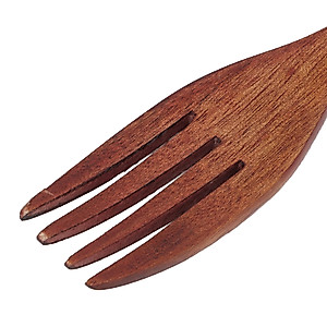 6pcs Spoons and Forks Set, Reusable Wooden Forks and Spoons for Eating 8.9in Japanese Wooden Utensil Set Natural Wood Cutlery