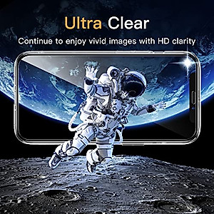 JETech 3 in 1 Case for iPhone 12 Pro 6.1-Inch, with 2-Pack Screen Protector and 2-Pack Camera Lens Protector, Non-Yellowing Shockproof Bumper Phone Cover, Full Coverage Tempered Glass Film (Clear)